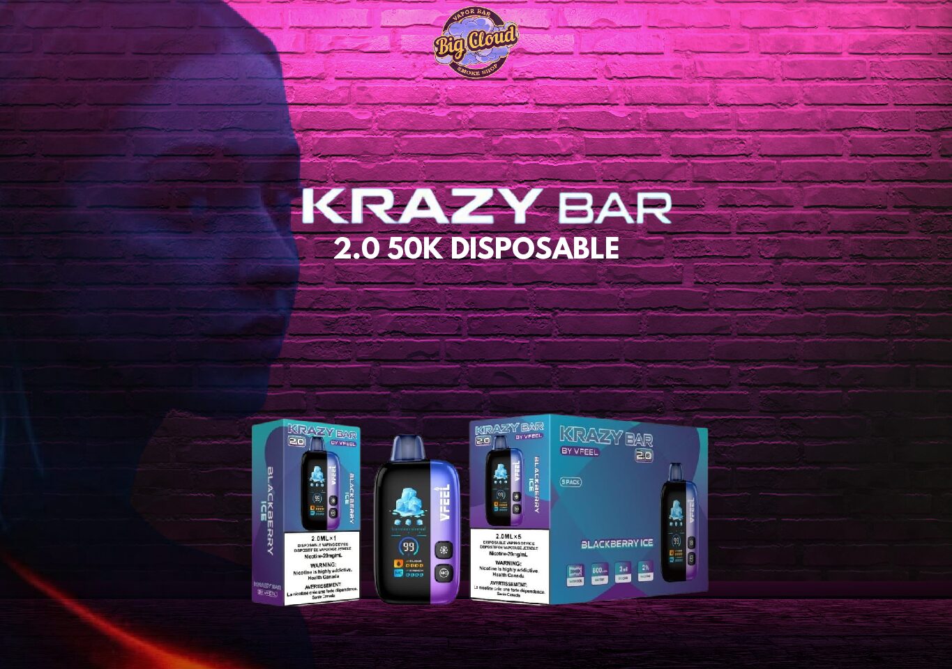 Krazy Bar 2.0 50K Disposable Review | Big Cloud Vapor Bar